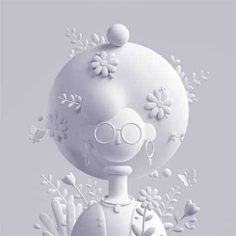 二维3d抽象艺术c4d场景建模角色渲染视觉插图设计 23p