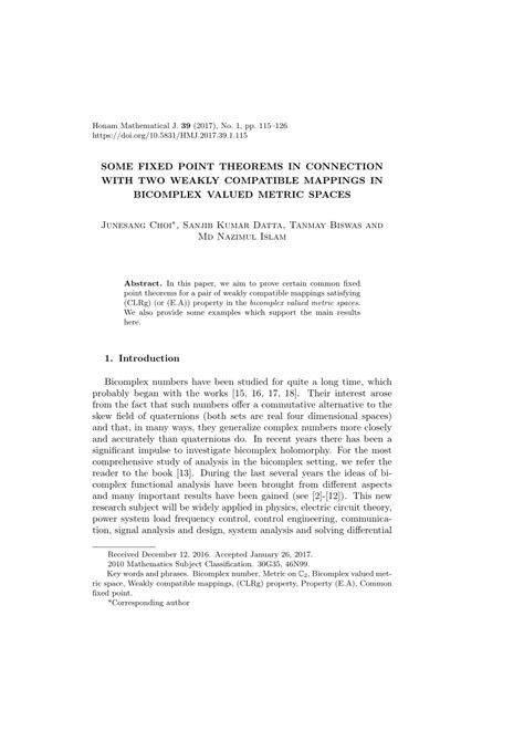 Pdf Some Fixed Point Theorems In Connection With Two Weakly