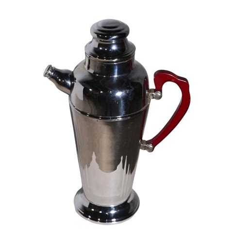 Art Deco Chrome Cocktail Shaker With Red Bakelite Handle Chairish