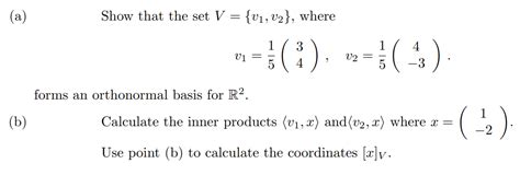 Solved A Show That The Set V V V Where Chegg