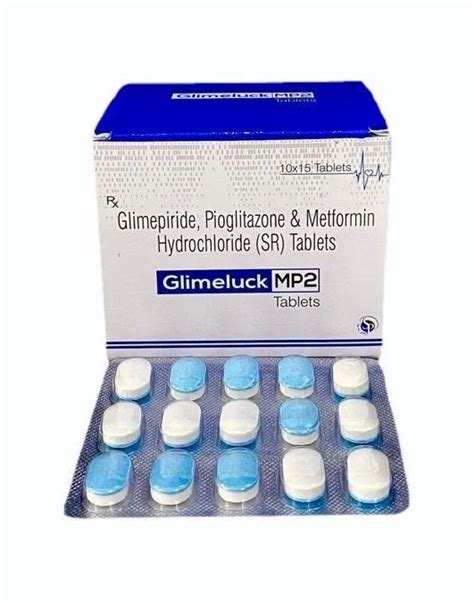 Glimepiride 1mg Metformin Hcl 500mg Pioglitazone 15mg Bilayered Tablet At Rs 1325 Box In
