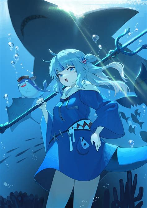 Gawr Gura And Bloop Hololive And More Drawn By Nogong Danbooru