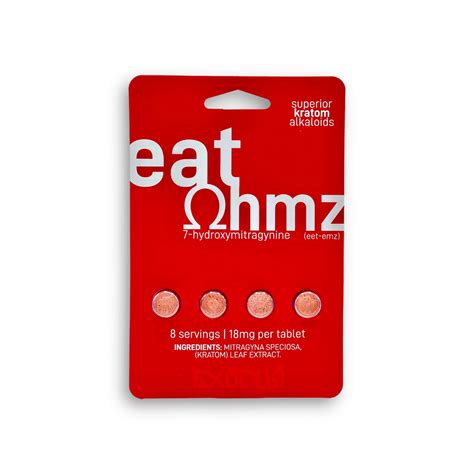 Eat Ohmz Kratom 7 Hydroxymitragynine Extract Tablets 4ct 18mg Per Tablet