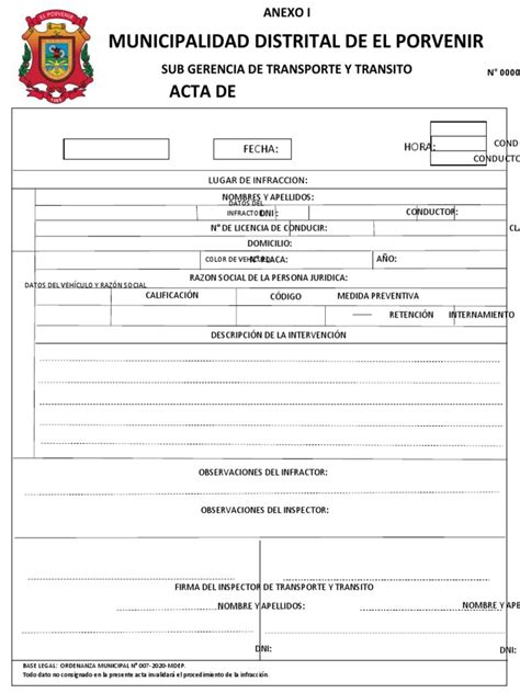 Acta De Fiscalizacion Y Control Pdf