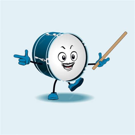 Premium Vector Drum Cartoon Character With Facial Expression