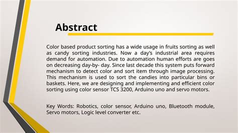 Color Sorting System Robot Project Pptx