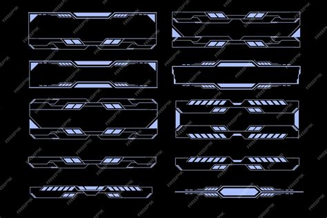 Premium Vector Futuristic Sci Fi Interface Element Hud Technology Frame Graphic Vector Design
