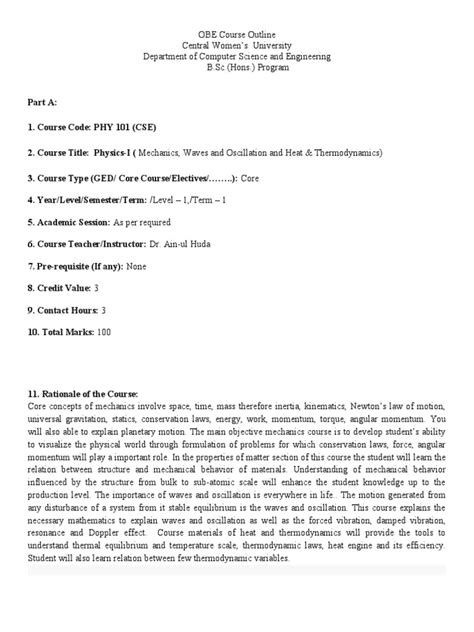 Phy 101 Obe Pdf Thermodynamics Viscosity