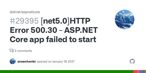 Net50 Error 50030 Aspnet Core App Failed To Start · Issue