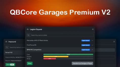 Advanced Garages For Qbcore Xd Development Tebex