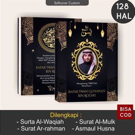 Jual CETAK BUKU YASIN DAN TAHLIL CUSTOM FOTO ALMARHUM 128 HALAMAN