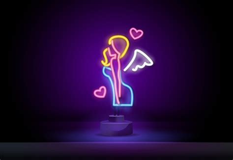 Sinal De Néon Da Menina Do Sexo Ilustração Em Vetor De Promoção De