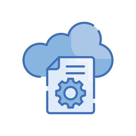 Cloud Processing Vector Blue Icon Cloud Computing Symbol EPS 10 File