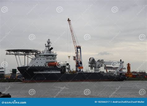 Cable Layer Vessel Of Boskalis Named Ndeavor And Boka Da Vinci At The