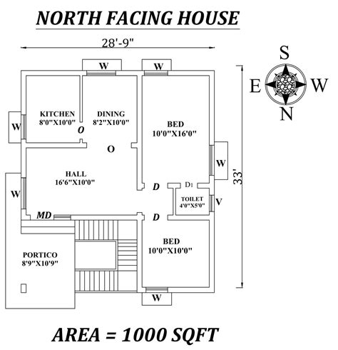 North Facing House Plan According To Vastu Cad Drawing Cadbull Porn