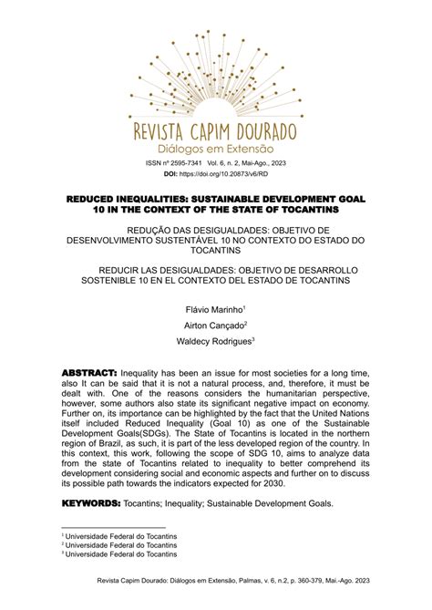 Pdf Reduced Inequalities Sustainable Development Goal 10 In The