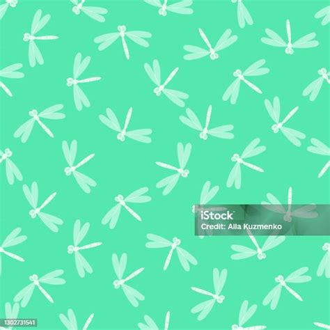 색상 배경에 잠자리와 원활한 패턴 로맨틱 벡터 일러스트레이션 사랑스러운 만화 캐릭터 초대 카드 직물 직물에 대한 템플릿 디자인 낙서 스타일 0명에 대한 스톡 벡터 아트 및