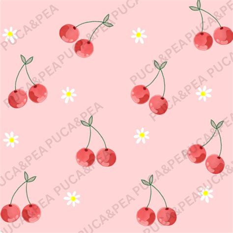 Cherry Seamless Pattern Cute Cherry Print Pink And Red Cherry Pattern