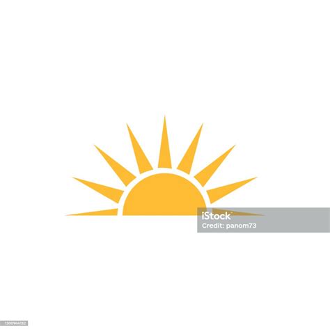 반 태양은 그래픽 디자인 로고 웹 사이트 소셜 미디어 모바일 앱 Ui 일러스트에 대한 하향 아이콘 벡터 일몰 개념을 설정 개념에 대한 스톡 벡터 아트 및 기타 이미지