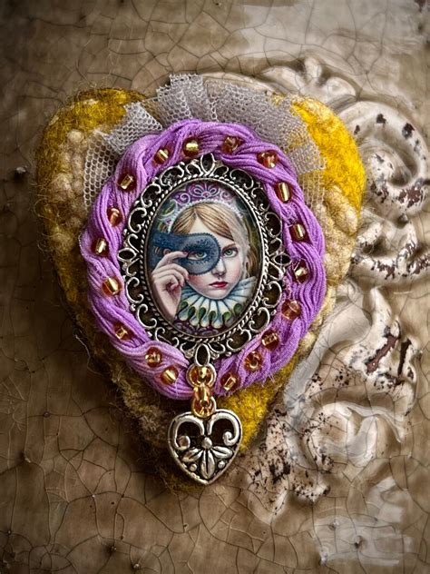 Alice In Wonderland Textile Brooch Pin Bunny Brooch Alice Etsy
