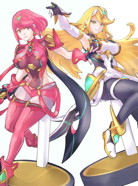 here's art I found to celebrate Pyra & Mythra Amiibo day : r/SmashBrosUltimate