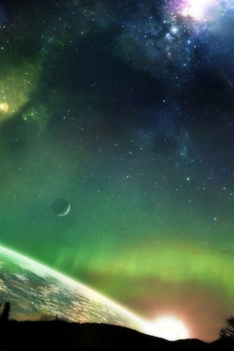 Скачать обои «Северное сияние 640х960 для рабочего стола