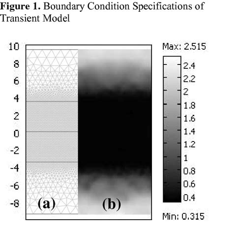 cross section of computational fluid domain showing a mesh and b