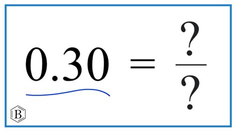 0 30 As A Fraction Simplified Form Youtube