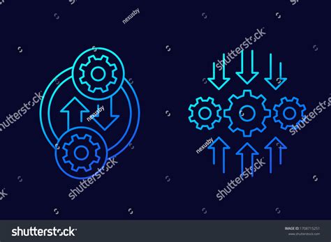 Integration Optimization Line Icons Vector Stock Vector Royalty Free 1708715251 Shutterstock