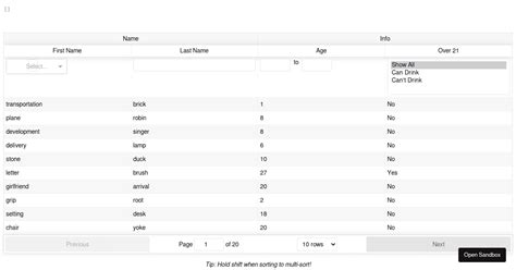 React Table Custom Filtering Multiple Values Filter Forked Codesandbox