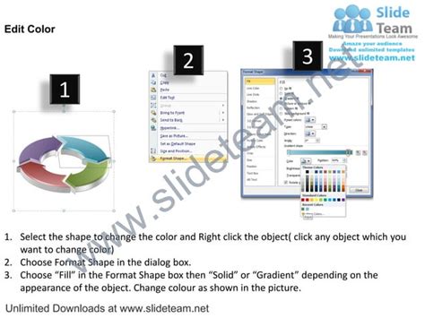 3d Circular Arrows 4 Stages Ppt Slides Diagrams Templates Ppt