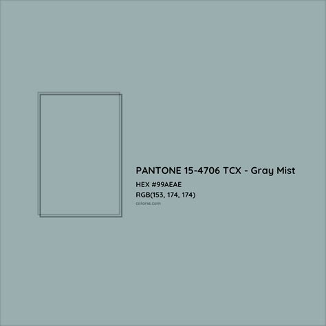 Pantone Tcx Gray Mist Complementary Or Opposite Color Name