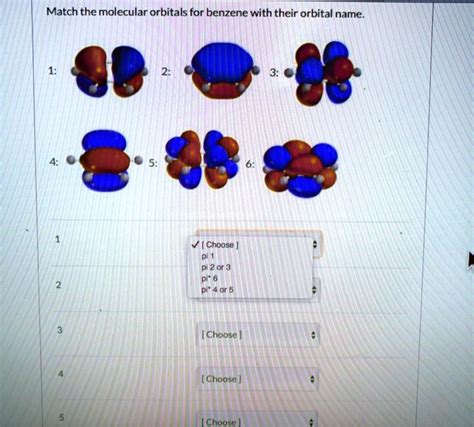 Solvedmatch The Molecular Orbitals For Benzene With Their Orbital Name