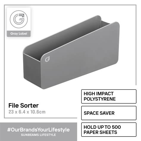 Gray Label File Sorter High Impact Polystyrene Plastic 107x64x231cm Premium Desk Working Table