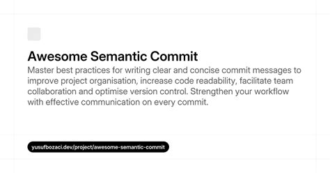 Awesome Semantic Commit Yusuf Bozacı