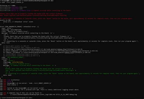 Npm Error Issue 3 Mithi Hexapod Irl GitHub