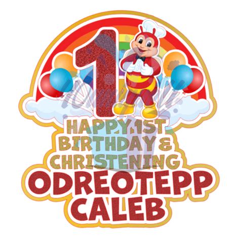 Jollibee Rainbow Theme Cake Topper 3d Layered Shopee Philippines