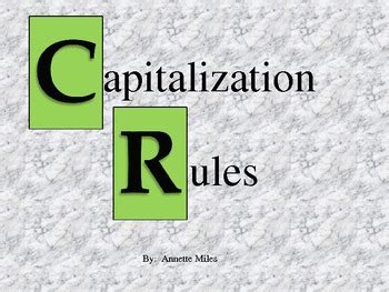 Capitalization Rules PowerPoint For Six Lessons In Capitalization Rules Lesson Lead Teacher