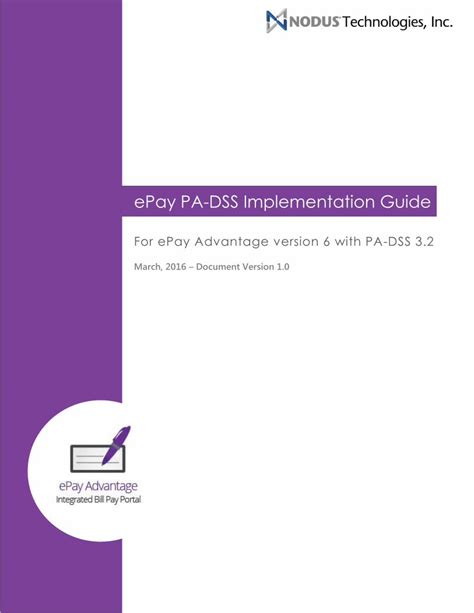Pdf Epay 6 Pa Dss 31 Implementation Guidepa Dss 32 Requirements