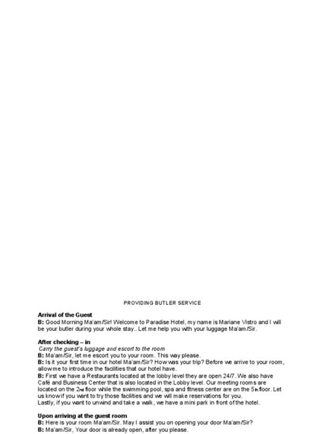 Fundamentals Of Lodging Operation2 Pdf Hotel Service Industries
