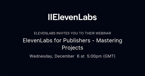 Elevenlabs For Publishers Mastering Projects Elevenlabs