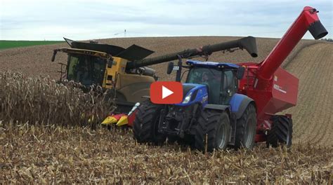 Ein New Holland CR 10 90 Mit Einem Ziegler Corn Champion Beim Mais
