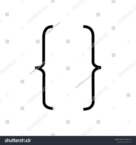 Curly Braces Icon Graphic Design Isolated Stock Vector Royalty Free Shutterstock