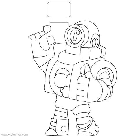 Brawl Stars Rico Coloring Pages With Logo Xcolorings Com