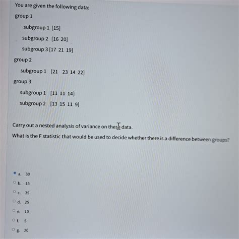 Solved You are given the following data:group 1subgroup | Chegg.com