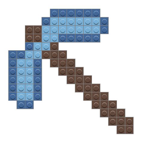 Minecraft Diamond Pickaxe Pixel Art
