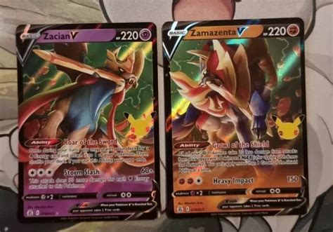 POKEMON CARD ZACIAN V Zamazenta V Ultra Rare Holo Bundle Celebrations PicClick UK