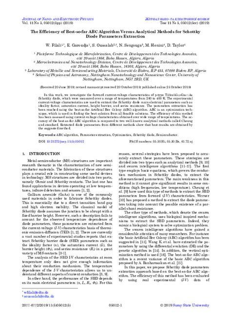 Pdf The Efficiency Of Best So Far Abc Algorithm Versus Analytical