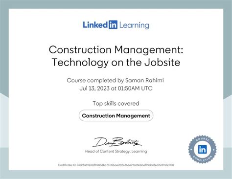 saman rahimi on linkedin certificate of completion