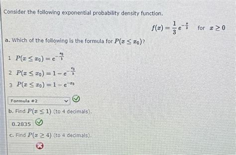 Solved Consider The Following Exponential Probability Chegg Com